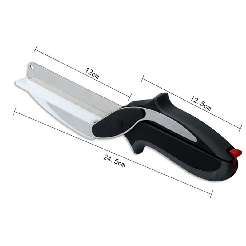 Clever Food Cutter Scissors 2 in 1 Knife & Cutting Board - Legit Gifts